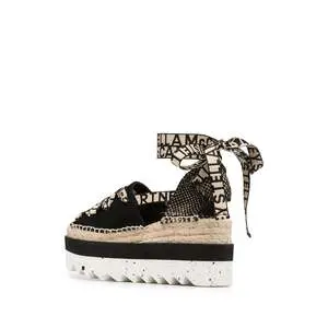 Stella McCartney Canvas Espadrilles With Tie-fastening Ankle Strap - Black