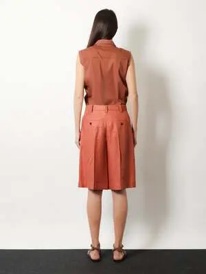 Brunello Cucinelli Linen Shorts With Monili Detail - Multicolor