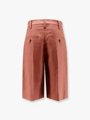 Brunello Cucinelli Linen Shorts With Monili Detail - Multicolor