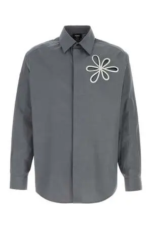 Fendi Dark Grey Poplin Shirt