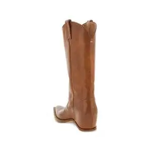 MAISON MARGIELA Leather Pointed Toe Inner Wedge Boots