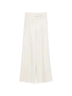 Max Mara Linen Wide Leg Trousers - Multicolor