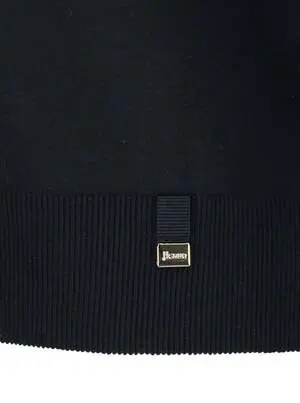 Herno Crewneck T-shirt With Logo Plate - Black