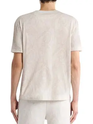 Etro Cotton T-shirt With Arnica Pattern - Cream