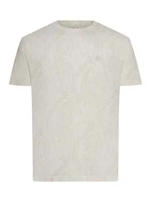 Etro Cotton T-shirt With Arnica Pattern - Cream