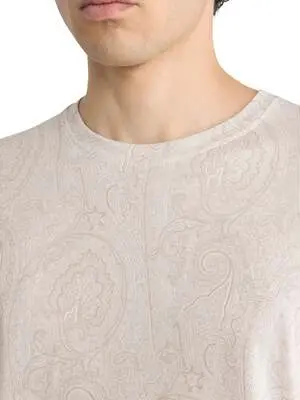 Etro Cotton T-shirt With Arnica Pattern - Cream