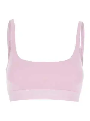 TOM FORD Top Bralette With Wide Neckline And Logo Lettering On The Front In Modal Stretch - Pink