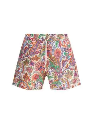 Etro Roma Swim Shorts With Placed Floral Print - Multicolor