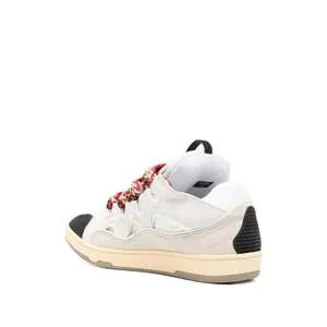 LANVIN Low-top Sneakers With Perforated Toebox And Lace-up Fastening - White