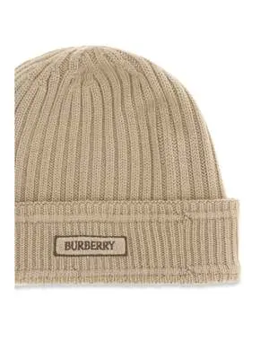 Burberry Wool Beanie - Cream