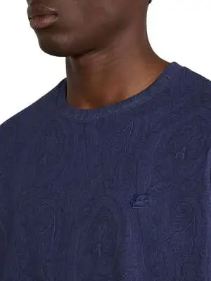 Etro Cotton T-shirt With Arnica Pattern - Blue