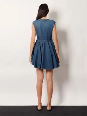 Alaïa Wrap Denim Dress - Multicolor