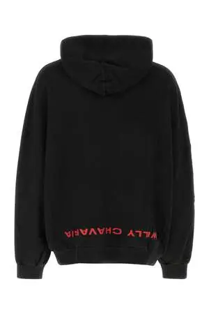 WILLY CHAVARRIA Willy Chavarría Cotton Oversized "welcome To America" Sweatshirt - Black