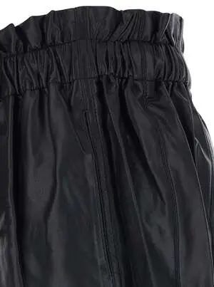 Isabel Marant Étoile Black Eco-leather Shorts With Drawstring Waist - Multicolor
