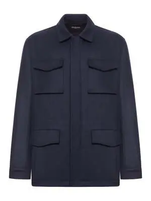 Kiton Multi-pocket Cashmere Field Jacket - Blue