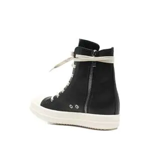 Rick Owens Leather Lace-up Trainers - Black
