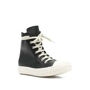 Rick Owens Leather Lace-up Trainers - Black