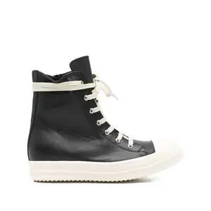 Rick Owens RICK OWENS Leather Lace-Up Trainers Black