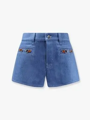 Gucci Cotton Shorts With Iconic Horsebit Detail - Multicolor