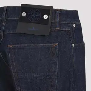 Stone Island Straight Leg Denim Jeans - Blue