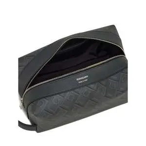 FERRAGAMO Monogram Leather Wash Bag