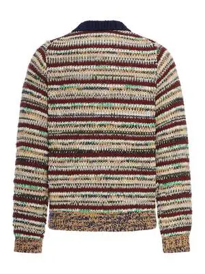 Sacai Cotton Knitted Pullover With Contrasting Collar
