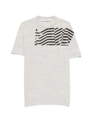 GOLDEN GOOSE Journey` Regular T-shirt With Flag Print - Multicolor
