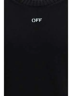Off-White Diagonal Arrow Fuzzy Knit Sweater - Black