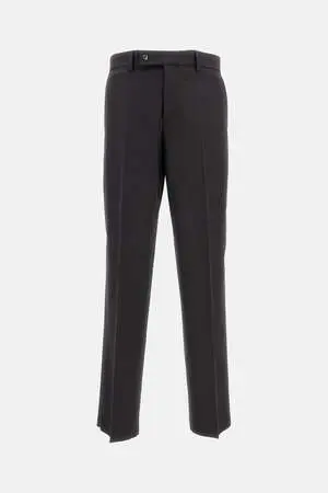 Fendi Brown Wool Crêpe Cigarette Trousers - Multicolor