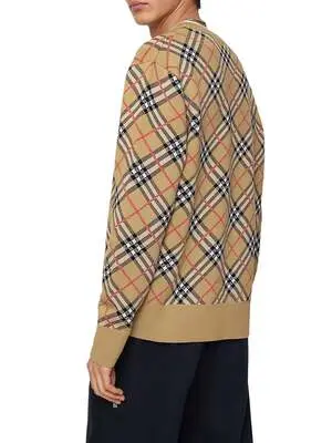 Burberry Checked Cotton And Wool Pullover
