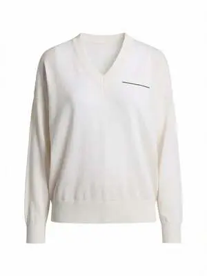 Peserico Wool V-neck Sweater With Pocket Detail