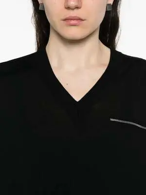 Peserico V-neck Sweater With Zip Pocket