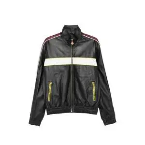 Casablanca Leather Jacket With Stripe Detailing