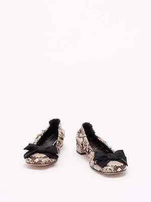 Prada Ayers Ballerina Flats With Bow Detailing