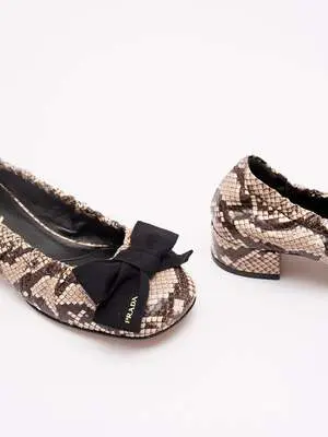 Prada Ayers Ballerina Flats With Bow Detailing