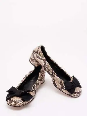 Prada Ayers Ballerina Flats With Bow Detailing - Multicolor