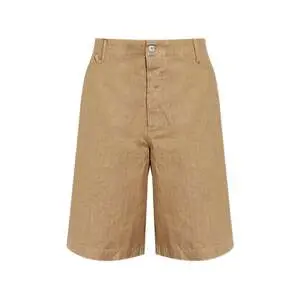 Jacquemus Cotton Denim Shorts - Brown