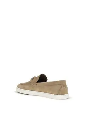 CHRISTIAN LOUBOUTIN Chambeliboat Suede Loafers - Cream