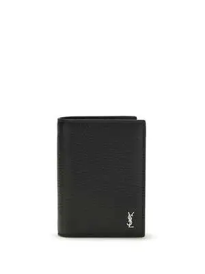 Saint Laurent Tiny Cassandre Card Holder - Black