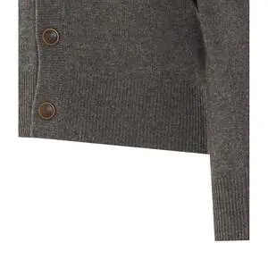 Brunello Cucinelli Ribbed V-neck Cardigan - Gray