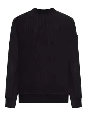 Stone Island Crew Neck Sweatshirt In Organic Cotton With Honeycomb Workmanship