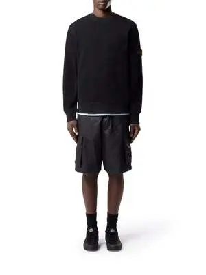 Stone Island Crew Neck Sweatshirt In Organic Cotton With Honeycomb Workmanship