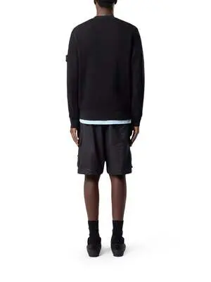 Stone Island Crew Neck Sweatshirt In Organic Cotton With Honeycomb Workmanship