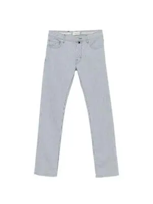 Jacob Cohen Bard Slim Fit Striped Cotton Pants - Multicolor