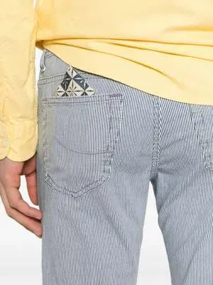 Jacob Cohen Bard Slim Fit Striped Cotton Pants - Multicolor
