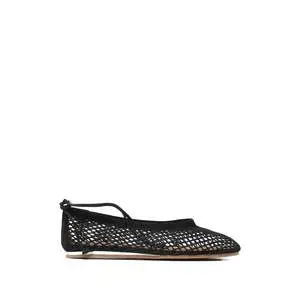 FORTE_FORTE Ballet Flats With Net Overlay And Tie Fastening - Black
