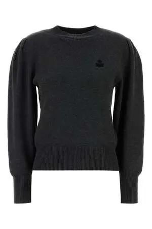Isabel Marant Étoile ISABEL MARANT ETOILE Grey Stretch Cotton Blend Kelaya Sweater Gray