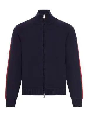 Gucci Wool Zip-up Jacket With Web Trim