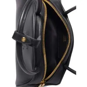 Miu Miu Embossed Logo Calf Leather Shoulder Bag - Black
