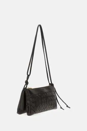 Bottega Veneta Double Patch Woven Leather Shoulder Bag - Multicolor